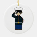 US Marine Corp NCO Saluting Ornament | Zazzle