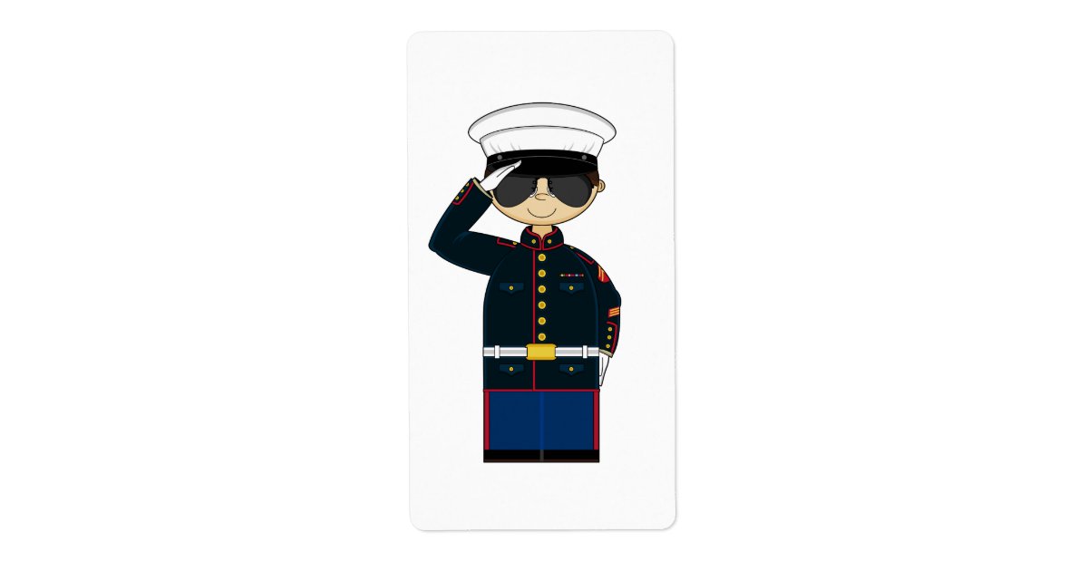 US Marine Corp NCO Saluting Sticker | Zazzle
