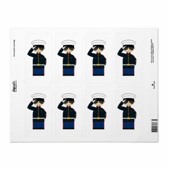 US Marine Corp NCO Saluting Sticker | Zazzle