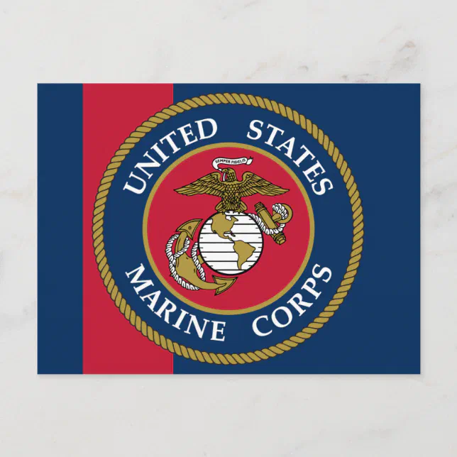 US Marine Corps - Blue Postcard | Zazzle