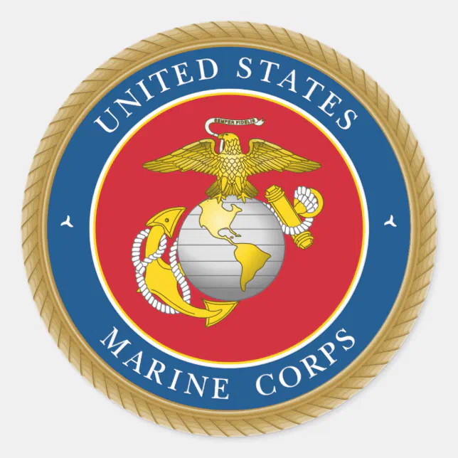 US Marine Corps Fan Merchandise Classic Round Sticker | Zazzle
