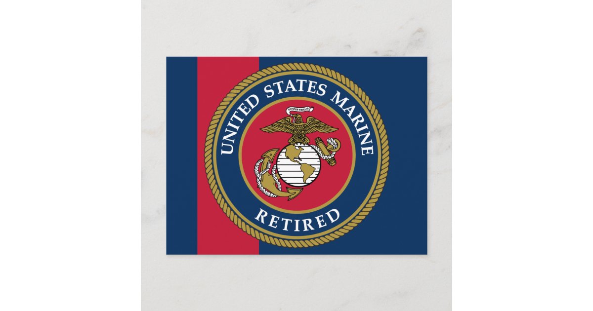 US Marine Corps - Retired Blue Postcard | Zazzle
