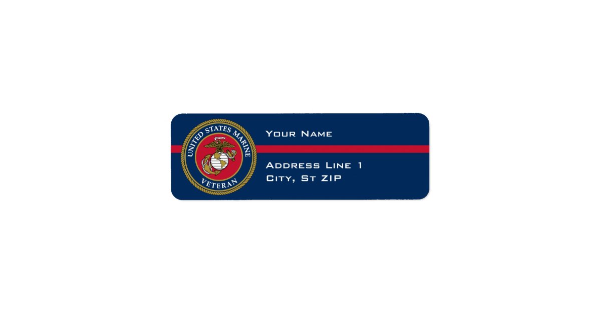 US Marine Corps - Veteran Blue Label | Zazzle