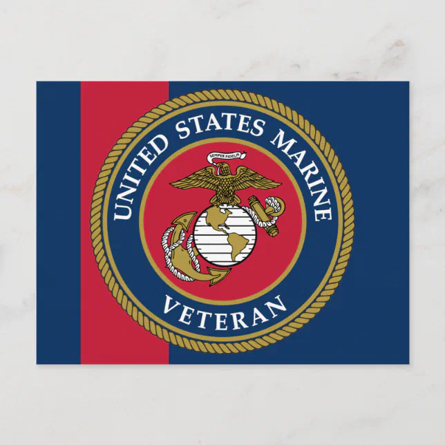 US Marine Corps - Veteran Blue Postcard | Zazzle