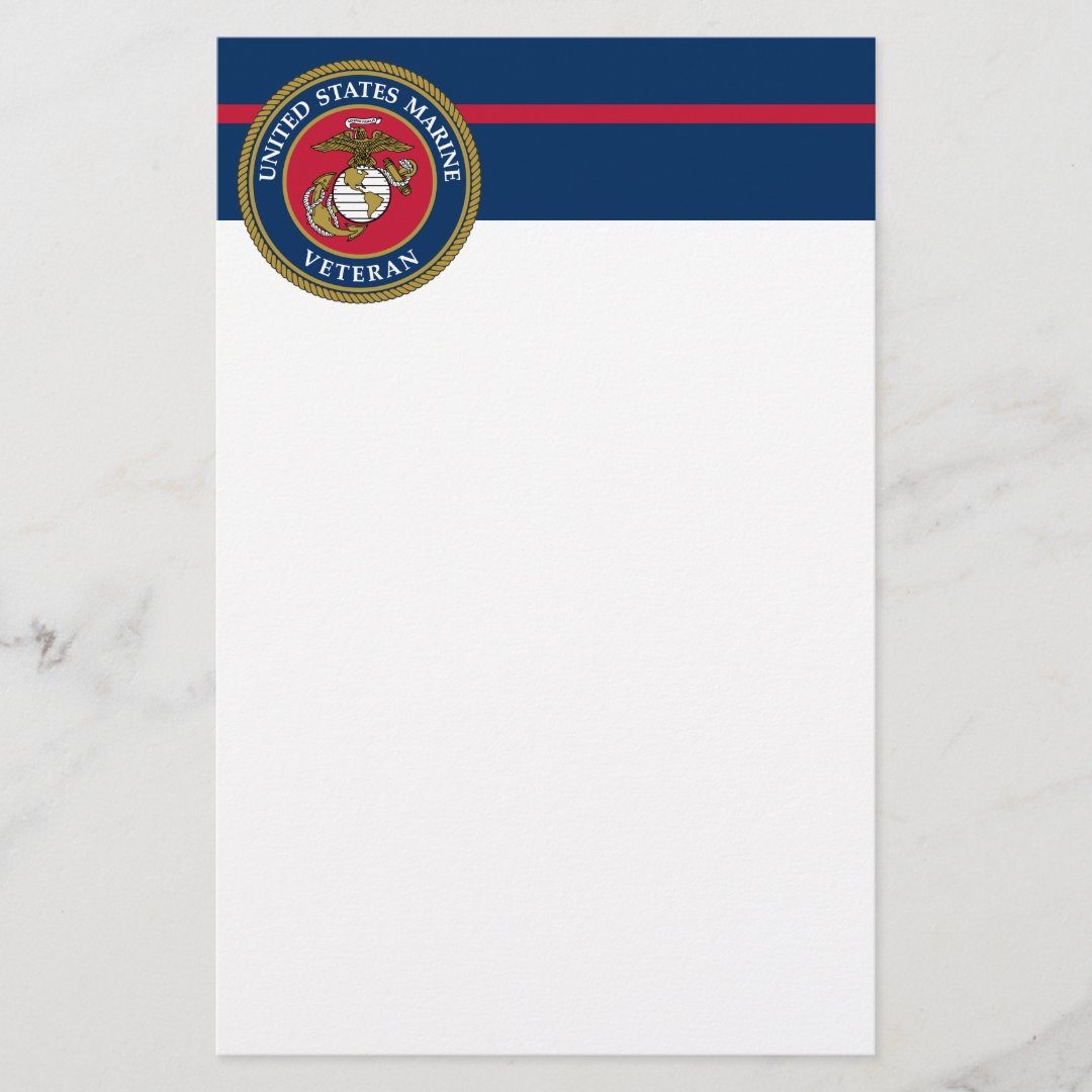 US Marine Corps - Veteran Blue Stationery | Zazzle