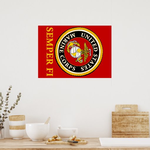 US Marine Official Seal - Semper Fi Poster | Zazzle