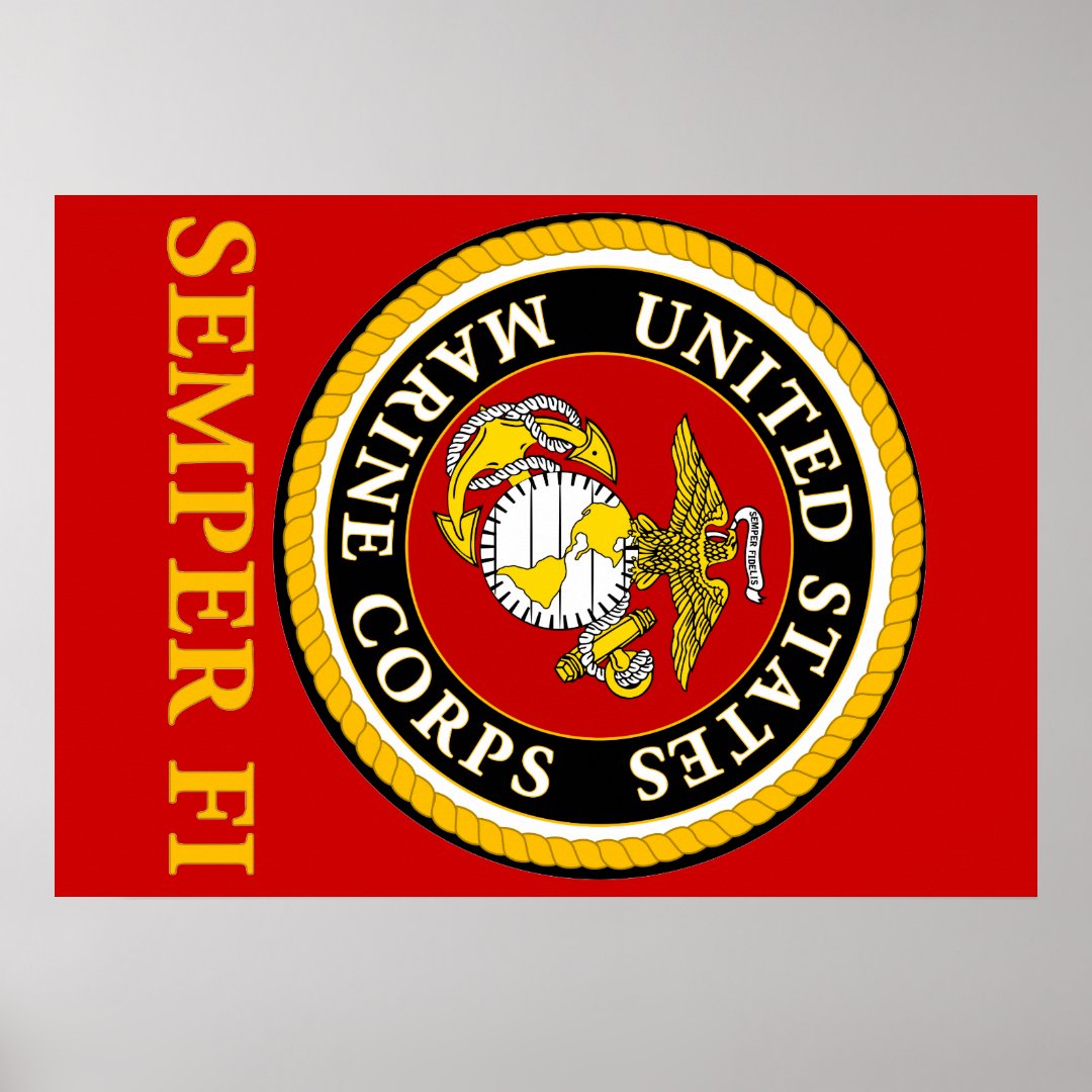 US Marine Official Seal - Semper Fi Poster | Zazzle