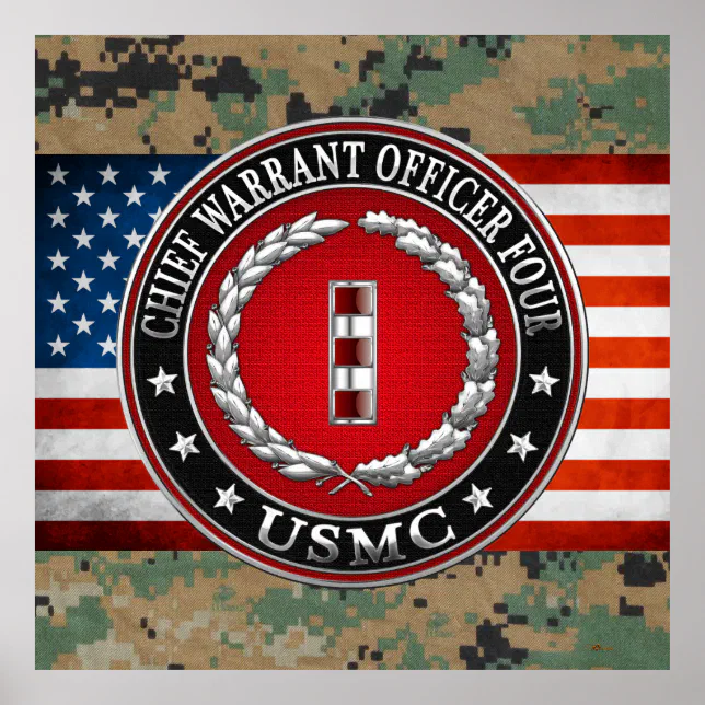 US Marines: Chief Warrant Four (USMC CWO-4) [3D] Poster | Zazzle
