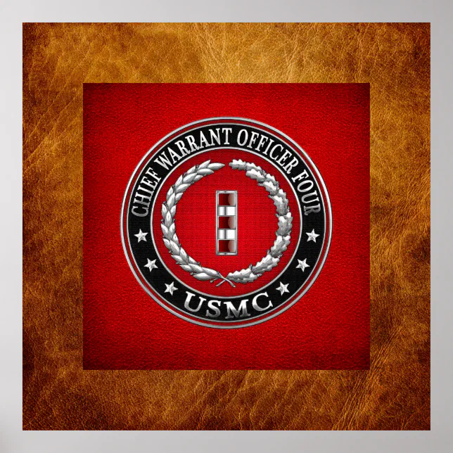 US Marines: Chief Warrant Four (USMC CWO-4) [3D] Poster | Zazzle