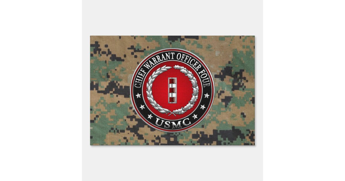 US Marines: Chief Warrant Four (USMC CWO-4) [3D] Yard Sign | Zazzle