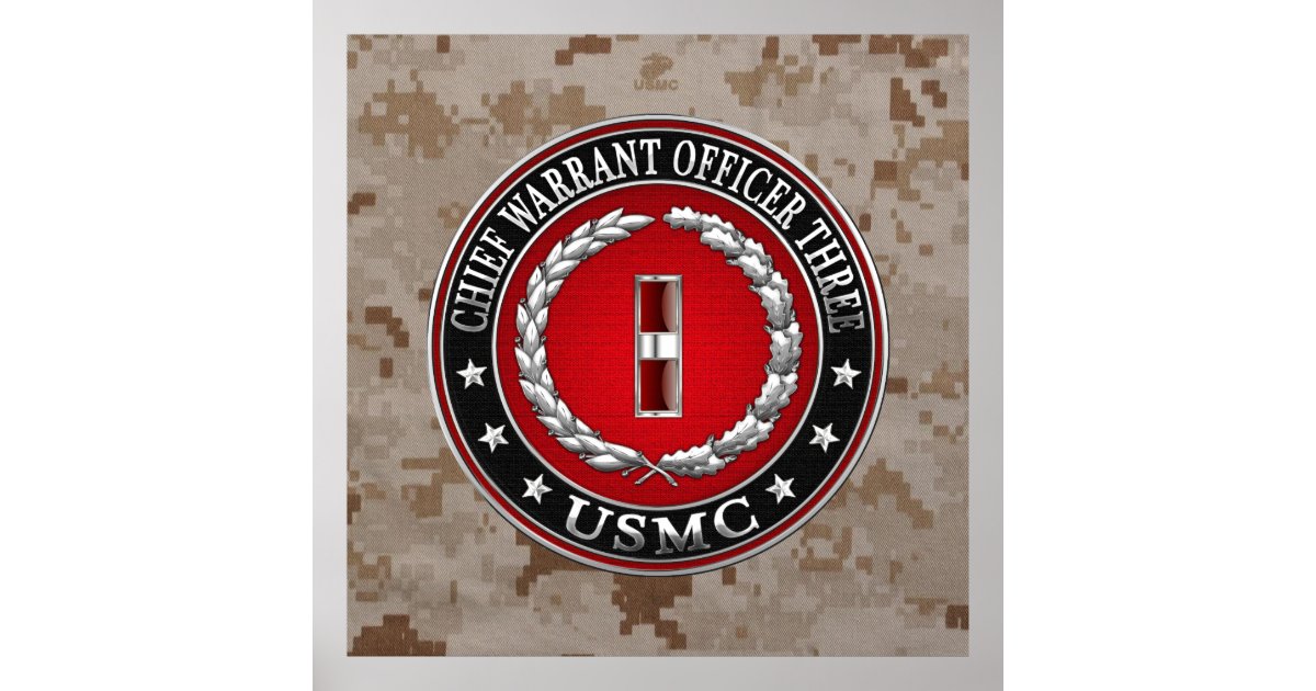 US Marines: Chief Warrant Three (USMC CWO-3) [3D] Poster | Zazzle.com