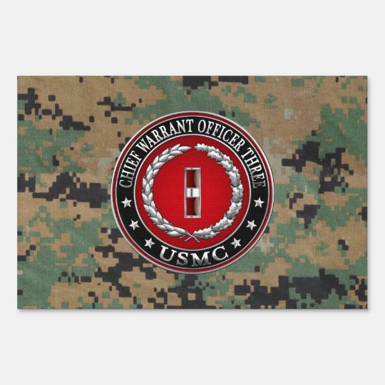 US Marines: Chief Warrant Three (USMC CWO-3) [3D] Sign | Zazzle.com