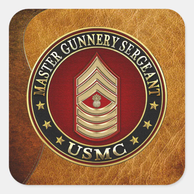 US Marines: Master Gunnery Sergeant (USMC MGySgt) Square Sticker | Zazzle