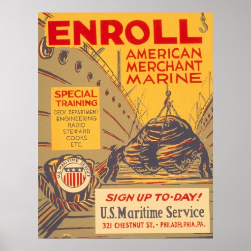 US Maritime Service Poster | Zazzle