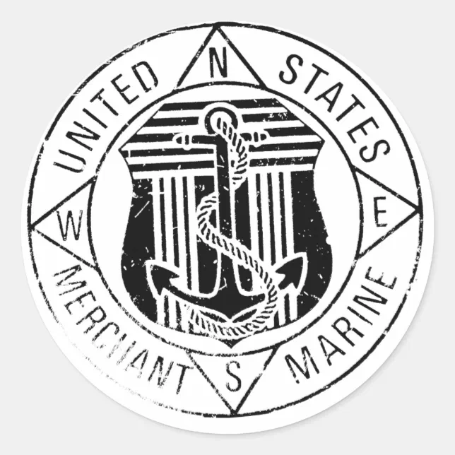 US Merchant Marines by: David Lee Classic Round Sticker | Zazzle