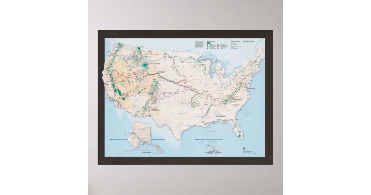 US National Trails System Map (2004) United States Poster | Zazzle