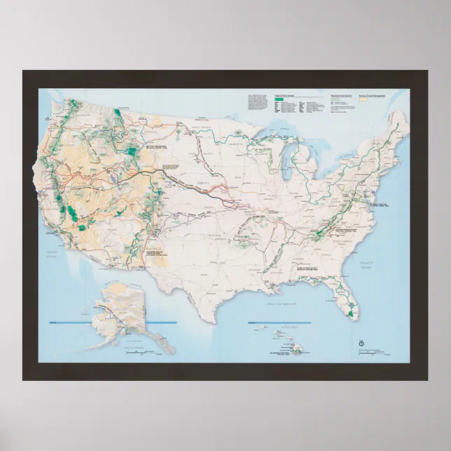 US National Trails System Map (2004) United States Poster | Zazzle