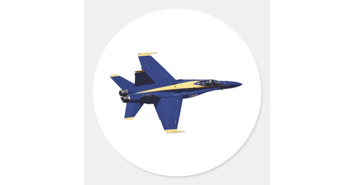 US NAVY Blue Angels In Flight at Fleet Week Classic Round Sticker | Zazzle