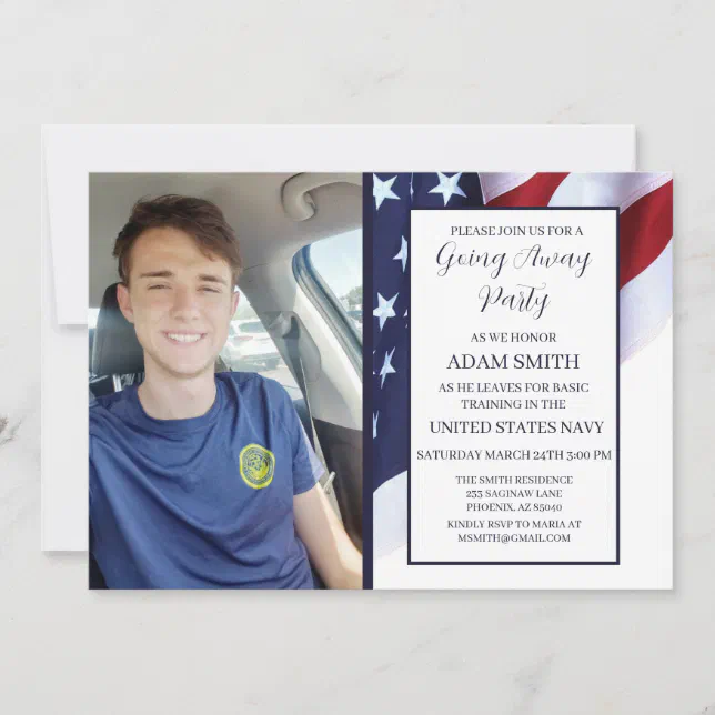 US Navy Bootcamp Going Away Party Invitation | Zazzle
