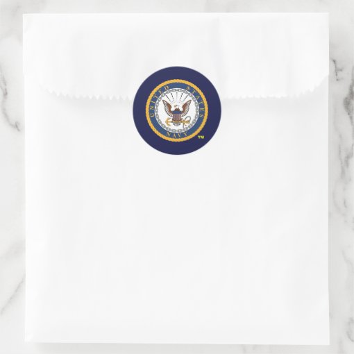 US Navy Emblem Classic Round Sticker | Zazzle