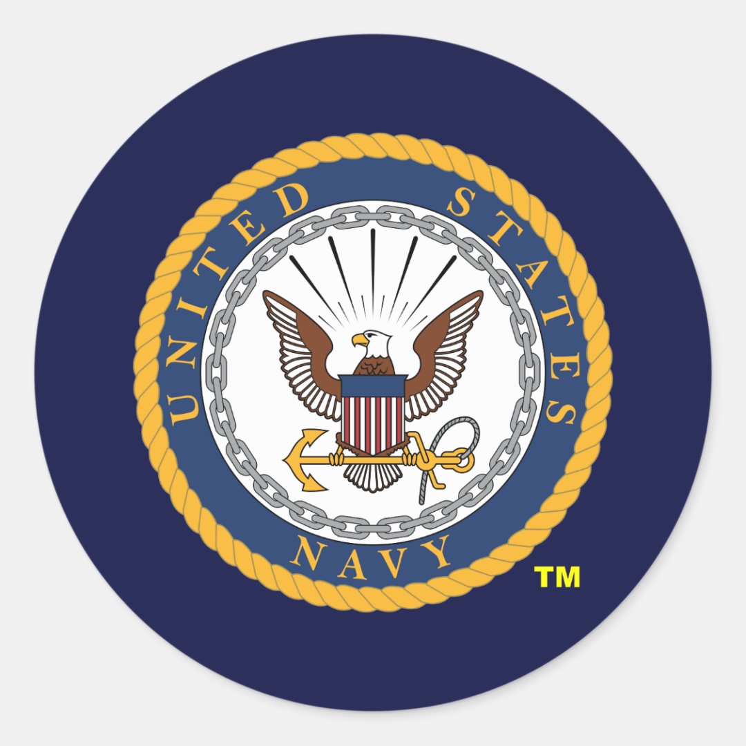 US Navy Emblem Classic Round Sticker | Zazzle