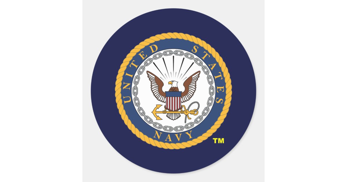 US Navy Emblem Classic Round Sticker | Zazzle
