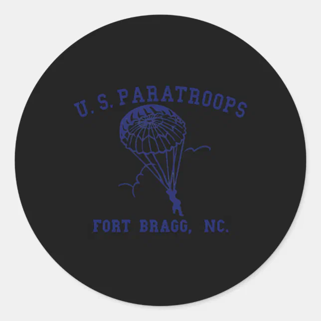 Us Paratroops Fort Bragg Nc Ww2 Classic Round Sticker | Zazzle