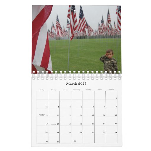 US Patriotic Calendar | Editable Year Text | Zazzle