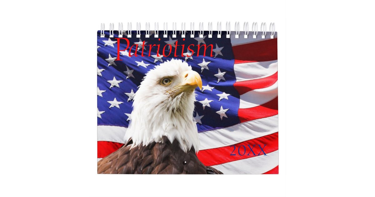 US Patriotic Calendar | Editable Year Text | Zazzle