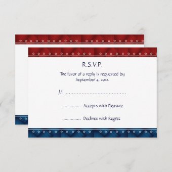 US Patriotic Military Invitation RSVP reply Card | Zazzle