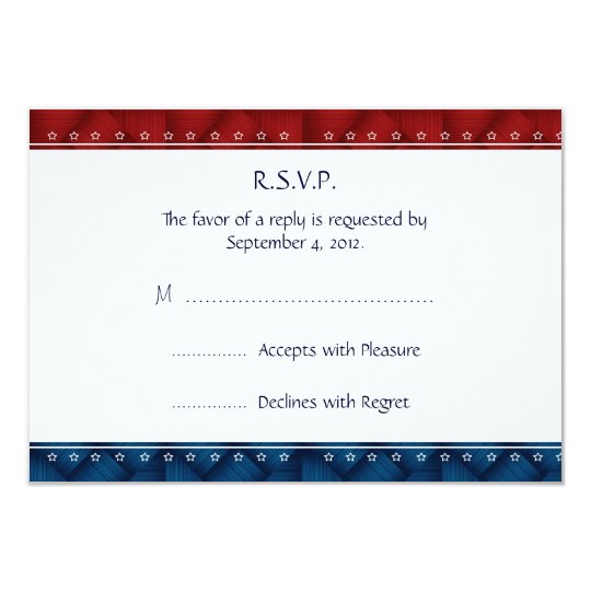US Patriotic Military Invitation RSVP reply Card | Zazzle.com