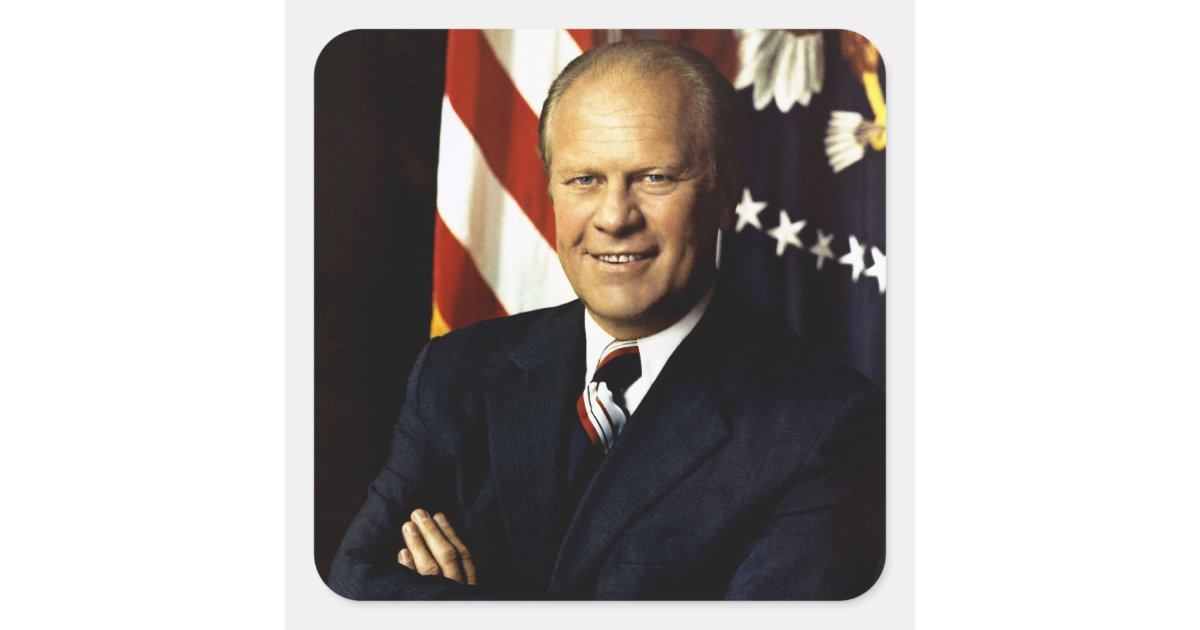 US President Gerald Rudolph Ford "Jerry" Portrait Square Sticker | Zazzle