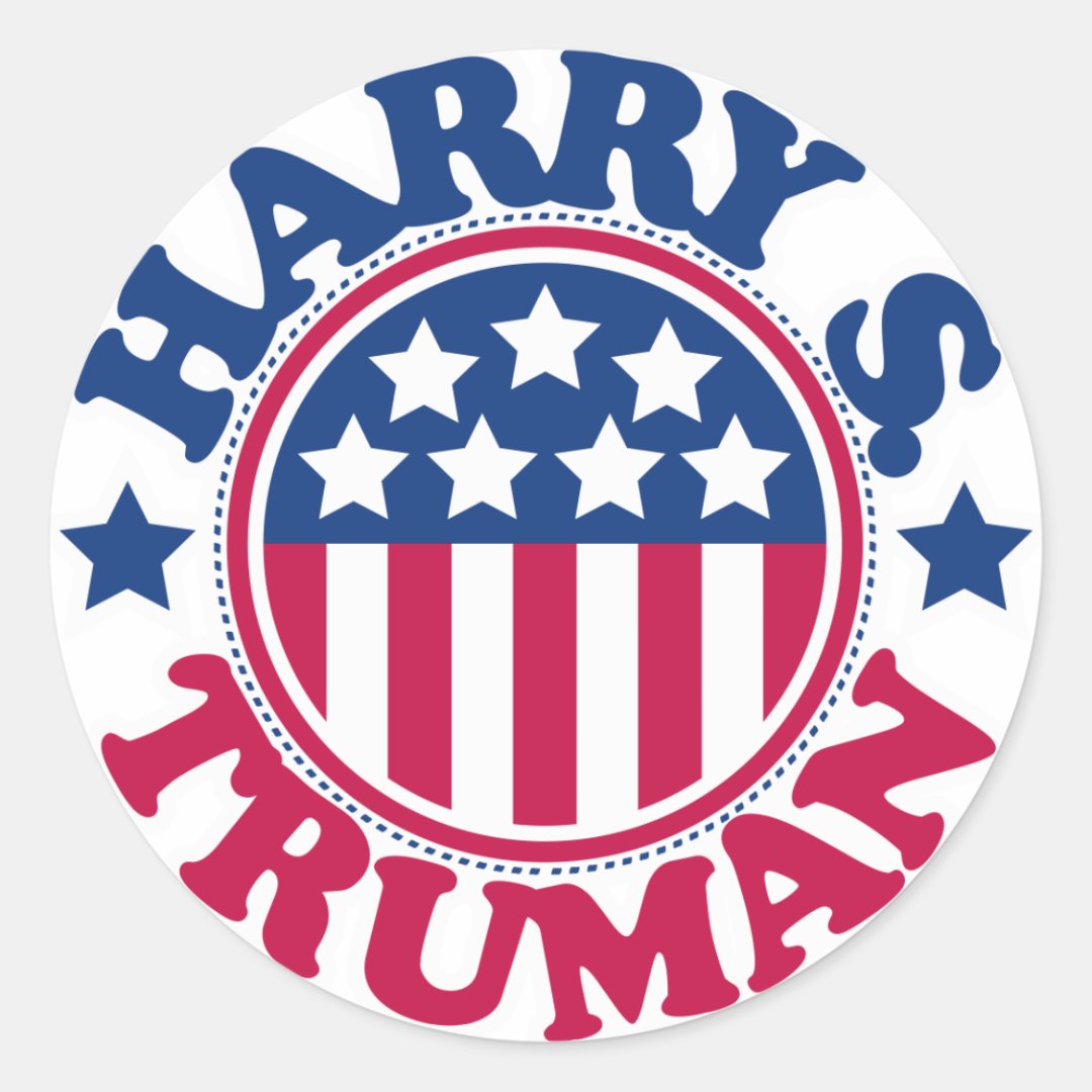 US President Harry S Truman Classic Round Sticker | Zazzle