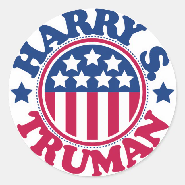 US President Harry S Truman Classic Round Sticker | Zazzle