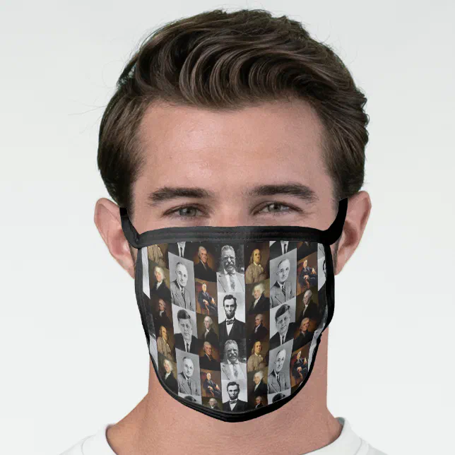 US Presidents Plus Hamilton and Franklin History Face Mask | Zazzle
