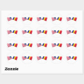 US & Romanian Flags Classic Round Sticker | Zazzle