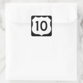 US Route 10 Sign Square Sticker | Zazzle