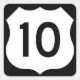 US Route 10 Sign Square Sticker | Zazzle