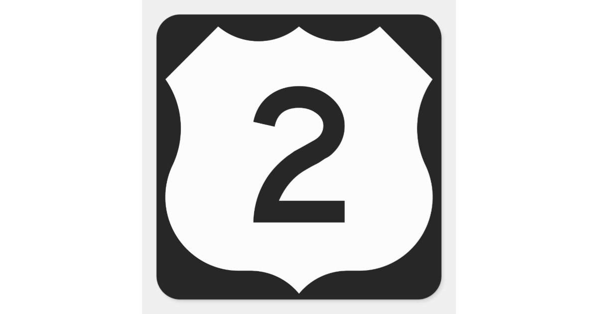 US Route 2 Sign Square Sticker | Zazzle