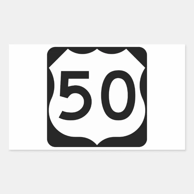 US Route 50 Sign Rectangular Sticker | Zazzle