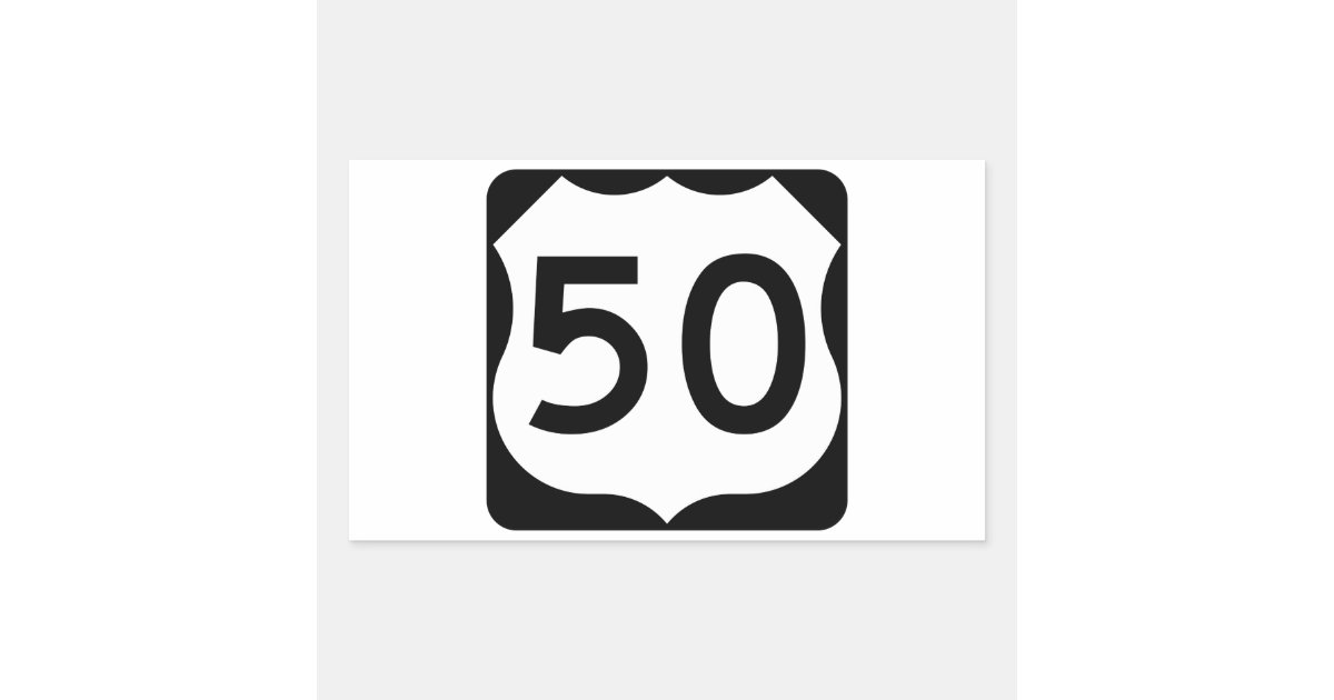 US Route 50 Sign Rectangular Sticker | Zazzle