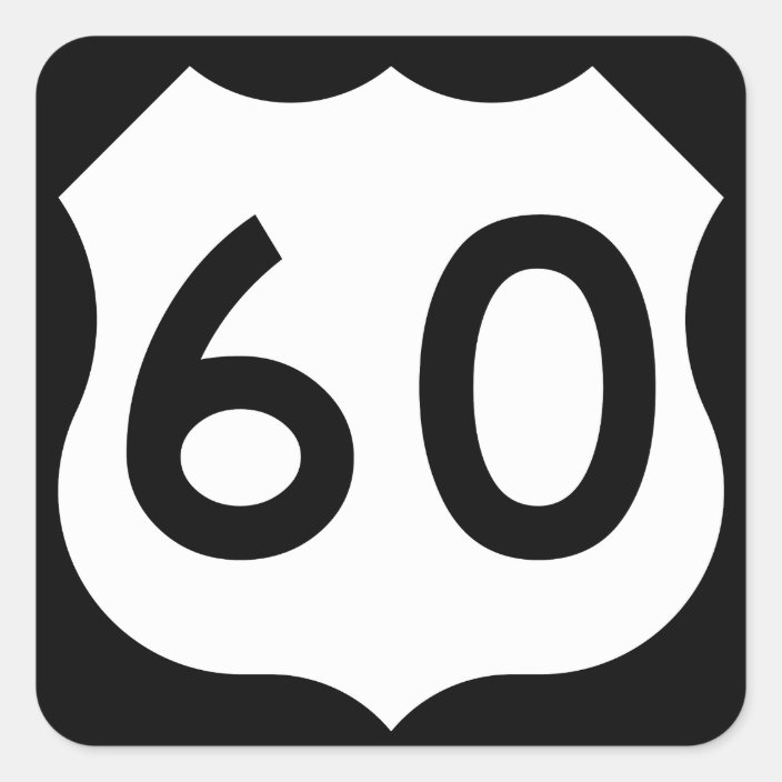 US Route 60 Sign Square Sticker | Zazzle