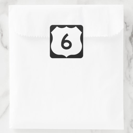 US Route 6 Sign Square Sticker | Zazzle