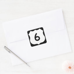 US Route 6 Sign Square Sticker | Zazzle