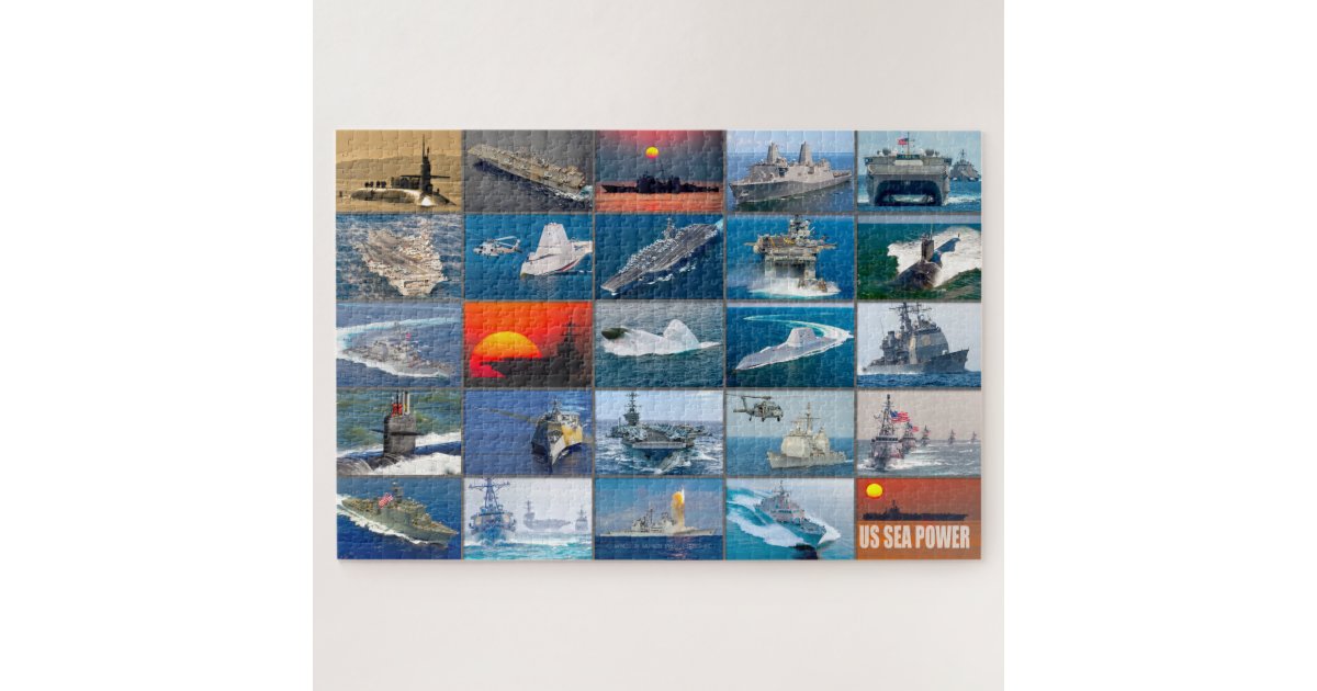 US SEA POWER – US Naval Vessels "Montage" Jigsaw Puzzle | Zazzle