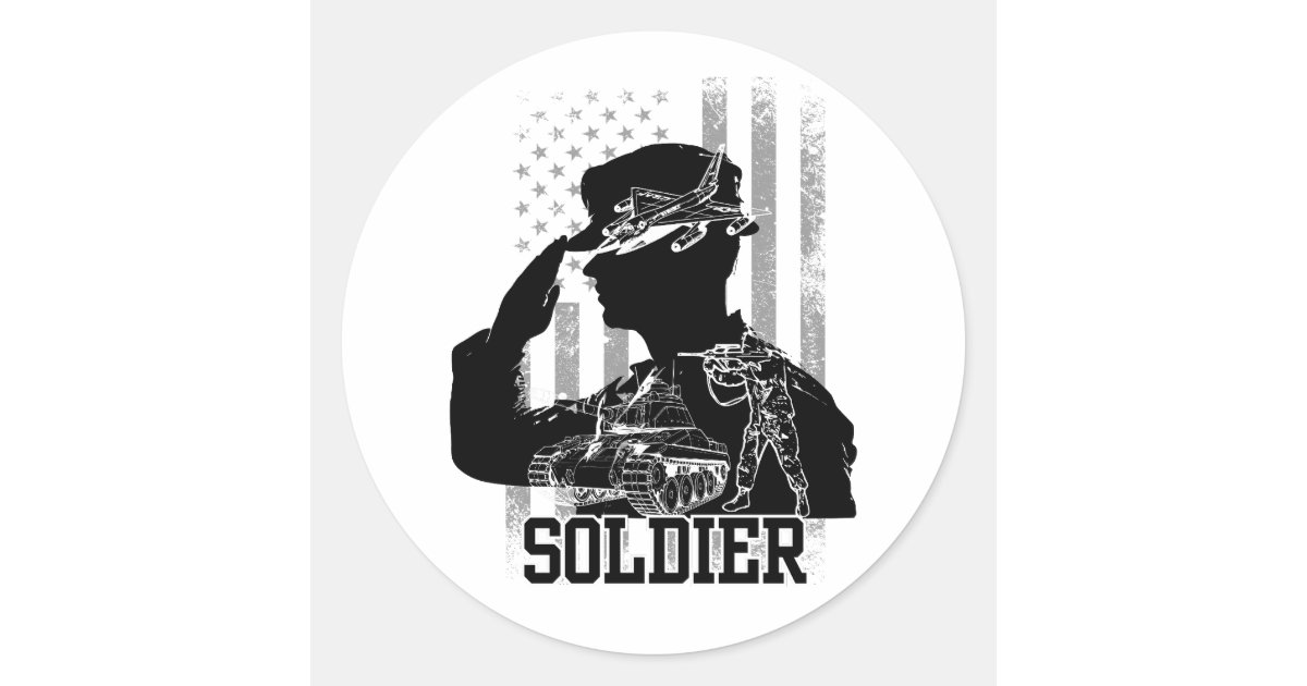 US Soldier Classic Round Sticker | Zazzle