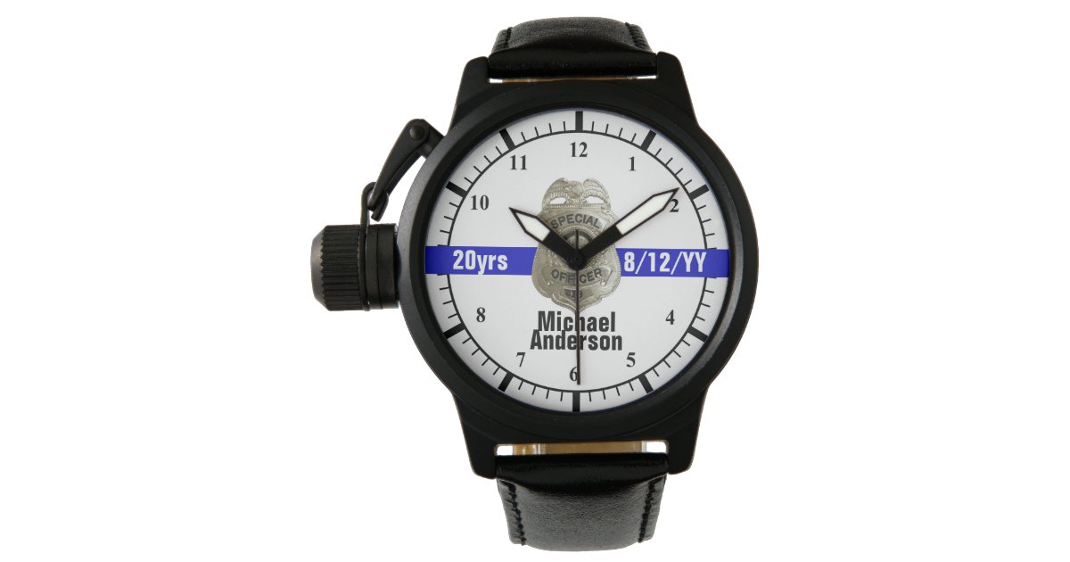 US Special Officer Custom Anniversary Retirement Watch | Zazzle