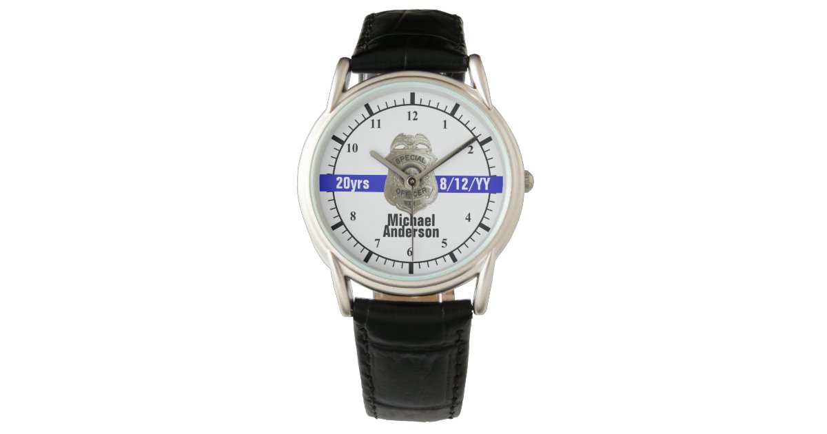 US Special Officer Custom Anniversary Retirement Watch | Zazzle