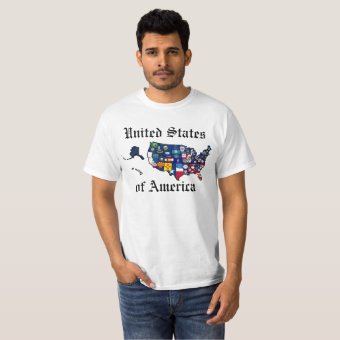 US State Flags Map T-Shirt | Zazzle