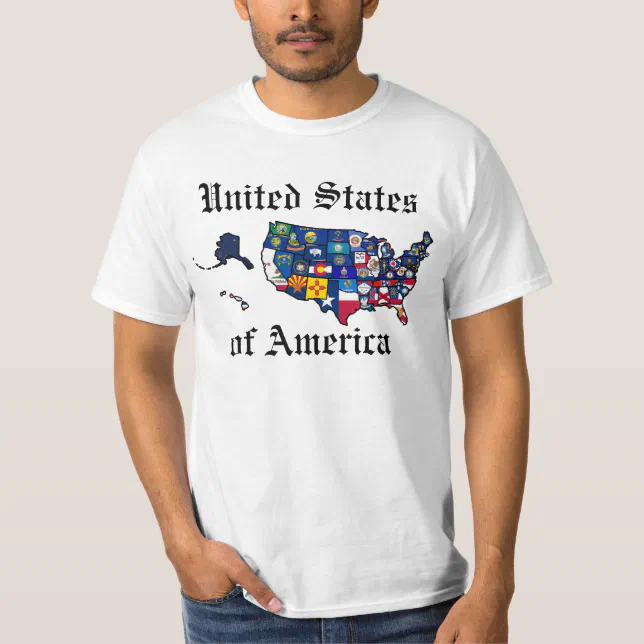 US State Flags Map T-Shirt | Zazzle